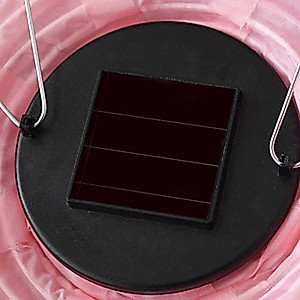 Uonlytech 2pcs Powered for Garden Pink Lamp Lawn Lamp, Solar Lantern, Fabric Coutyard with Chinese Outside Decorations Handle, Outdoor Non-woven Yard Landscape Lanterns - Handle