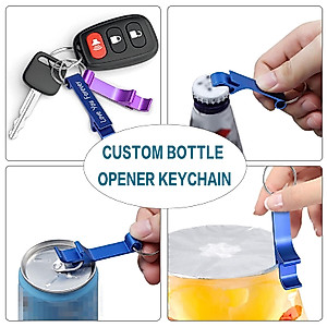 100PCS Custom Personalized Bottle Opener Keychain Bulk Engraved with Logo Text for Men Women,Customized Metal Aluminum Bottle Opener Keychains Wedding Party Favors Gifts