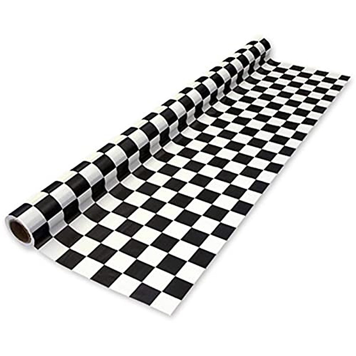 Checkered Table Roll (black & white) Party Accessory (1 count) (1/Pkg)