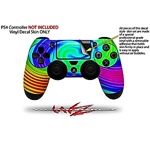 WraptorSkinz Skin Compatible with Sony PS4 Dualshock Controller PlayStation 4 Original Slim and Pro Rainbow Swirl (Controller NOT Included)