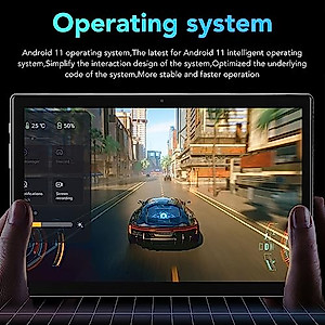 DAUERHAFT HD Tablet PC, 10.1 Inch HD Tablet 8 Core MTK6750 Chip 6GB RAM 64GB ROM Multifunction 8 MP Front Camera US Plug 110-240V for Work for Learning (Gold)