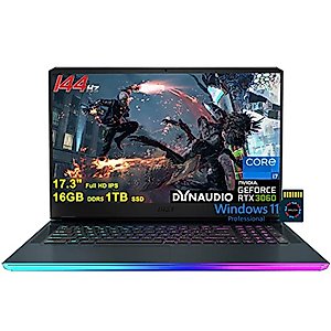 MSI GE76 Raider Gaming Laptop I 17.3" Full HD IPS 144Hz I 12th Gen Intel 14-core i7-12700H I 16GB DDR5 1TB SSD I GeForce RTX3060 6GB I Backlit Thunderbolt Dynaudio Win11Pro + 32GB MicroSD Card
