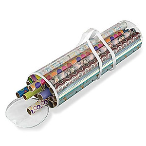 Whitmor Clear Zippered Storage Rolls Gift Wrap Organizer, 25 Count (Pack of 1)