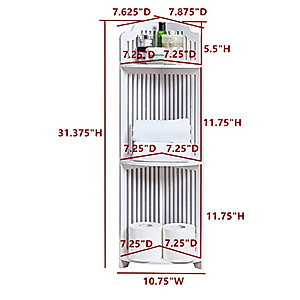 Kings Brand Furniture - Gabriel 3-Tier Corner Bathroom Shelves, Bathroom Storage Organizer, White