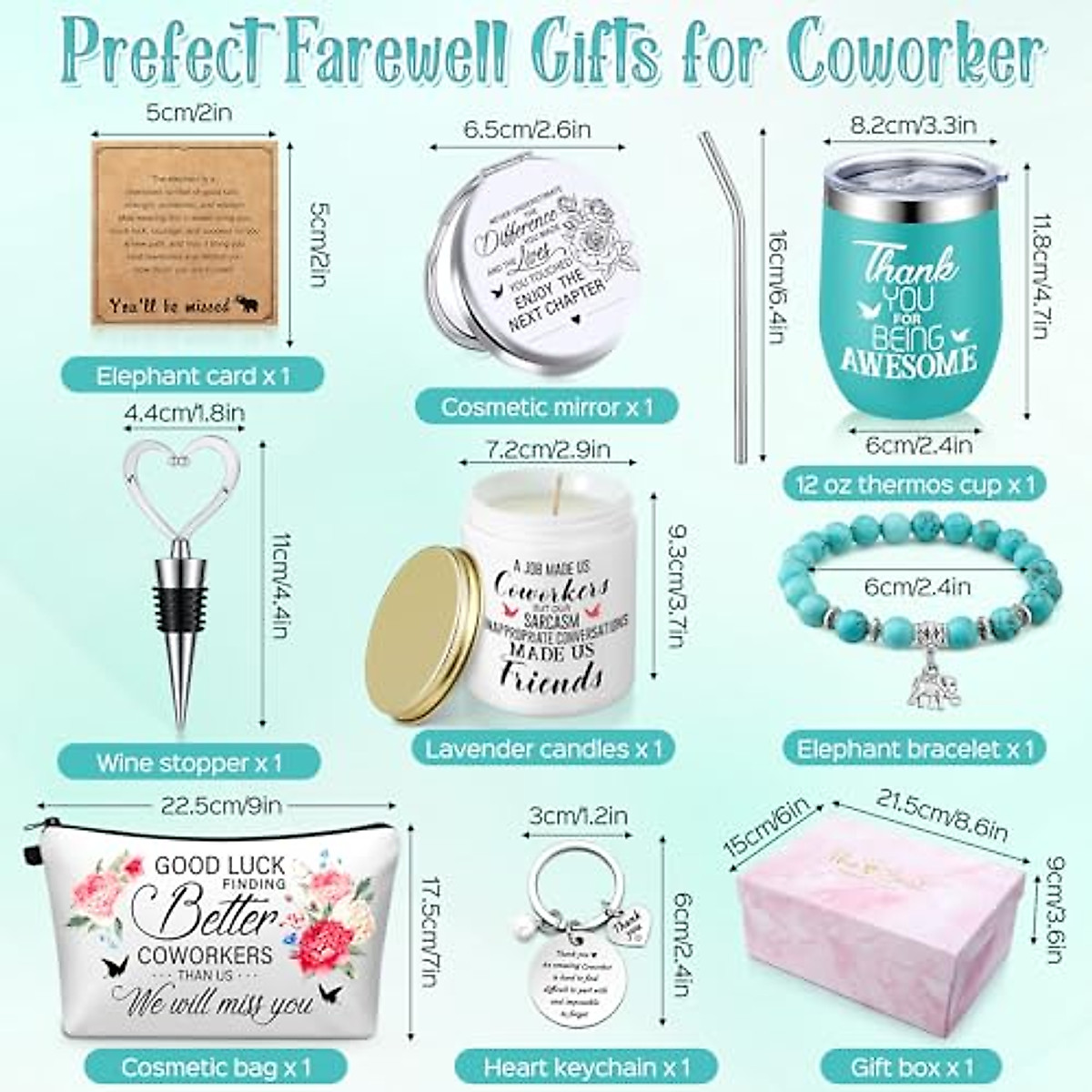 Perthlin Farewell Gifts Coworkers Going Away Gift for Women Lucky Goodbye Gifts Christmas Gift Box for Coworker Lady Manager Employee (Thank You)