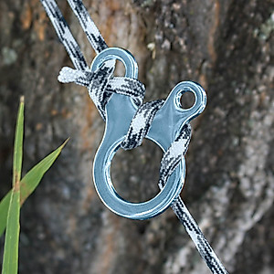 West Coast Paracord 3 Hole Tensioner Guyline Adjuster with a Figure 9 Descender Ring 3 Hole Connector- Tie Down, Tent, Shade, Canopy, Camping, Hiking, Backpacking (Silver, 10 Pack)