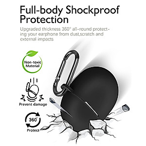 AHBTEYM for Google Pixel Buds Pro Case,Anti-Lost Strap,Silicone Cover with Keychain,Sports Lanyard for Women Men Girl boy for Google Pixel Buds Pro 2022(Black Case+Black Strap)