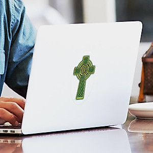 CafePress Celtic Cross 2 Light Oval Car Bumper Sticker