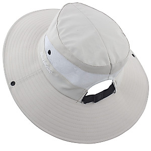 Muryobao Women's Sun Hat Outdoor UV Protection Foldable Mesh Bucket Hat Wide Brim Summer Beach Fishing Cap Pure Beige