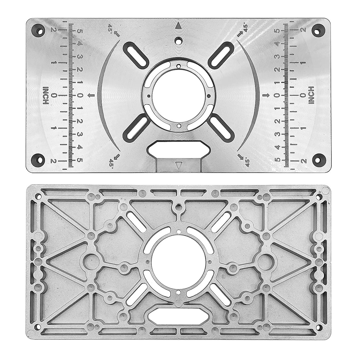 Router Table Insert Plate Table Aluminium Insert Plate Router Trimmer Woodworking Wood Router Table Insert Plate Tool Routers Bench Trimming (Silver)
