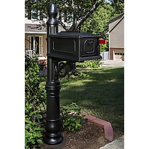 Architectural Mailboxes Stratford Plastic Mailbox and Post Kit, SC000BAM, Black, Medium Capacity
