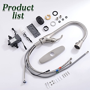 APPASO Touchless Kitchen Faucet Brushed Nickel with Pull Down Sprayer, Motion Sensor Activated Hands-Free Kitchen Faucet, Single Handle Smart Kitchen Sink Faucet