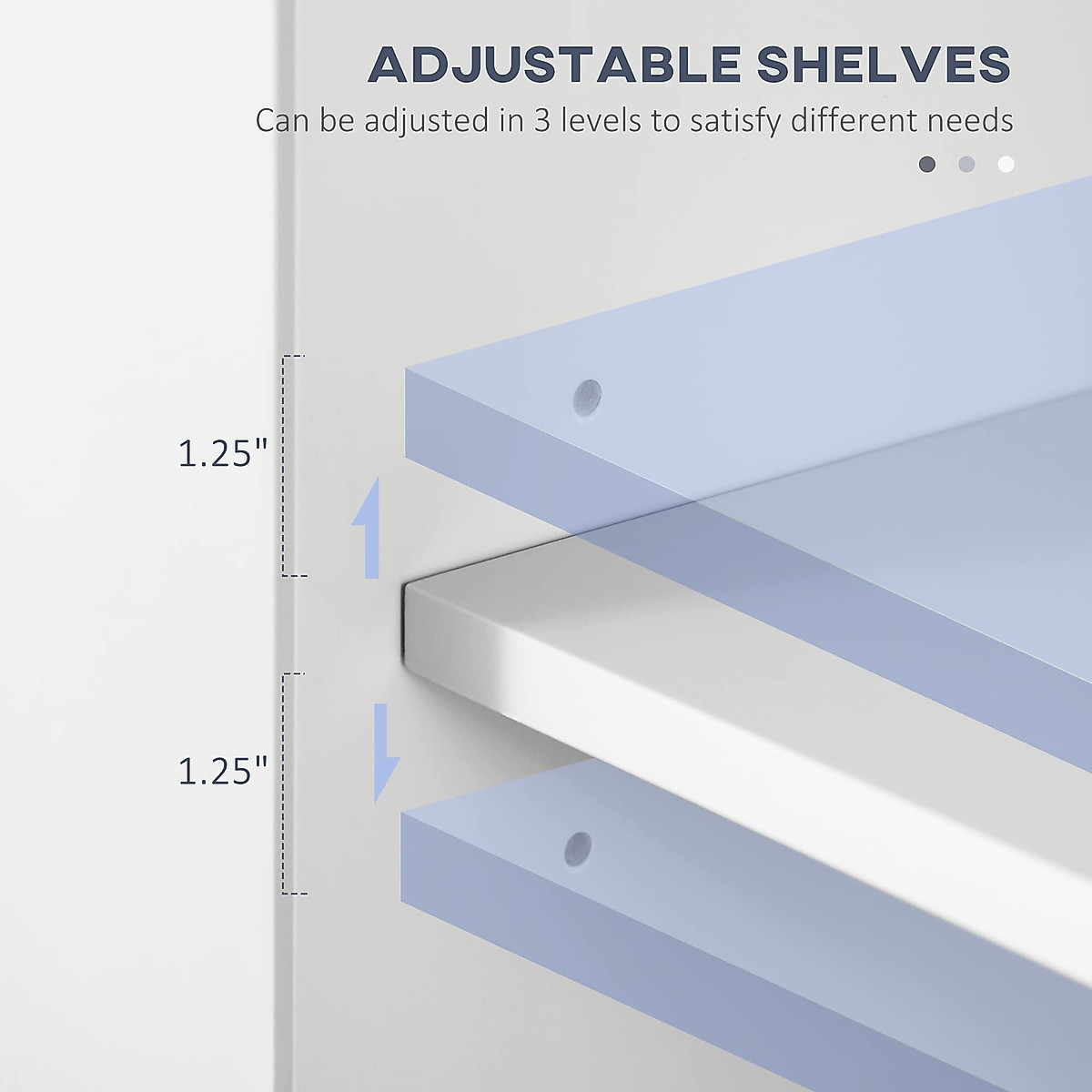 HOMCOM Tall Narrow Bathroom Storage Cabinet with Doors and Shelf Adjustability, Freestanding Bathroom Linen Cabinet with 2 Cabinets and Countertop, Bathroom Floor Cabinet, White