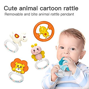 Lcasio Baby Musical Crib Mobile with Night Lights and Relaxing Music,Hanging Rotating Animals Rattles,Stars Projection,Remote Control,for Boy Girl Newborn Baby Toys（Blue）