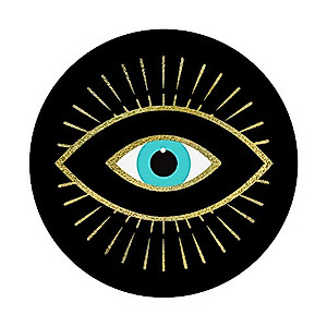 Yellow Evil Eye Black PopSockets Swappable PopGrip