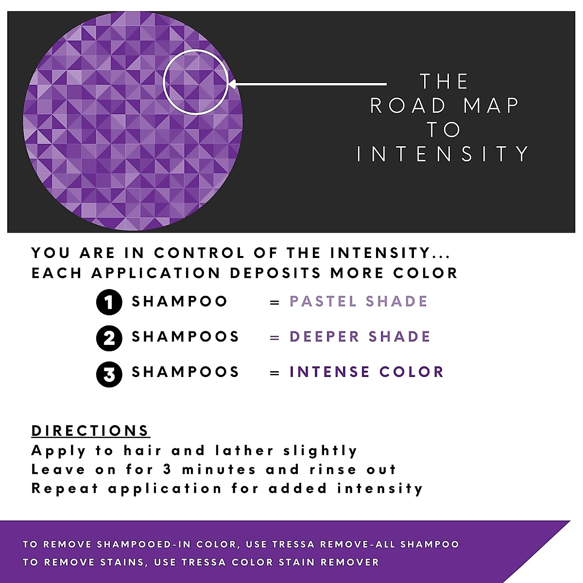 Watercolors INTENSE Semi Permanet Color Depositing Shampoo. Sulfate & Paraben Free to Maintain & Enhance Hair Color 8 fl oz - PURPLE