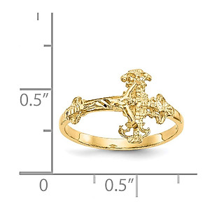 14K Diamond Cut Crucifix Ring QK3969