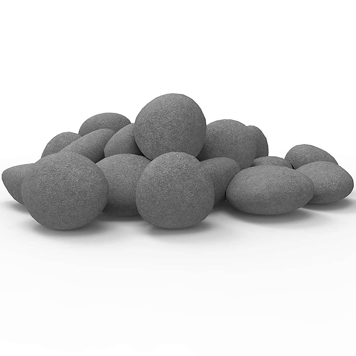 Regal Flame Set of 24 Light Weight Ceramic Fiber Gas Ethanol Electric Fireplace Pebbles in Gray