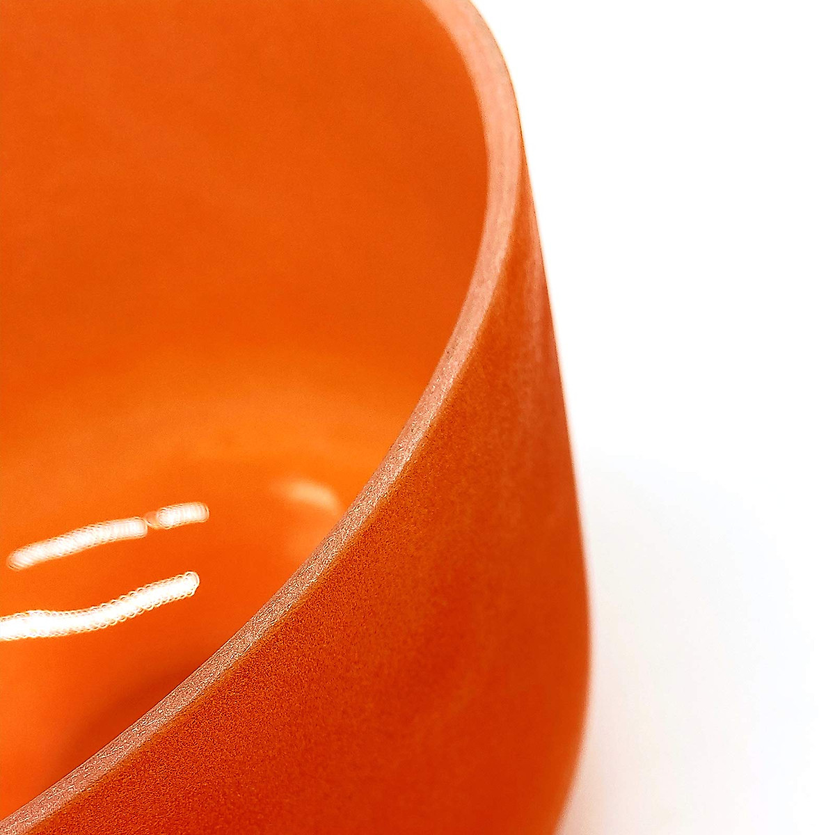 TAIFENG D Note Sacral Chakra Orange Colored Quartz Frosted Crystal Singing Bowl 8 inch