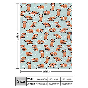 Red Panda Blanket Warm Cozy Red Panda Bamboo Flannel Throw Blanket for Travel Living Room Home Kids Adults 50"X40"
