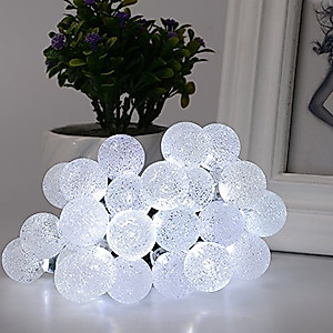 BAOANT Solar String Lights Fairy Lights 20Ft 30 LED Crystal Ball String Lights Starry Lights Globe String Lights for Garden Home Patio Indoor Outdoor(White)