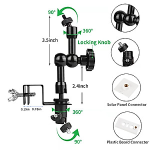 2-in-1 Gutter Mount for Ring Solar Panel, Stick Up Cam Battery, Spotlight Cam Battery and Spotlight Cam Battery Plus/Pro, Perfect Angle to Get Adequate Sunlight for Your Ring Solar Panel - Black