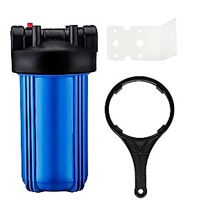 Geekpure 10-Inch Whole House Water Filter Housing with Wrench and Bracket-4.5 x 10 Inch-3/4-Inch Port