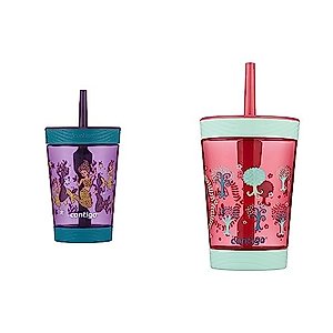 Contigo Kids Spill-Proof 14oz Tumbler & Kids Spill-Proof 14oz Tumbler with Straw and BPA-Free Plastic, Fits Most Cup Holders and Dishwasher Safe, Sprinkles Pink