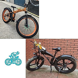 WRUIOY Fat Bike Fender Front and Rear Fender Set for Fat Tire Bike Wings Full Coverage Set（20Inch） (Black)