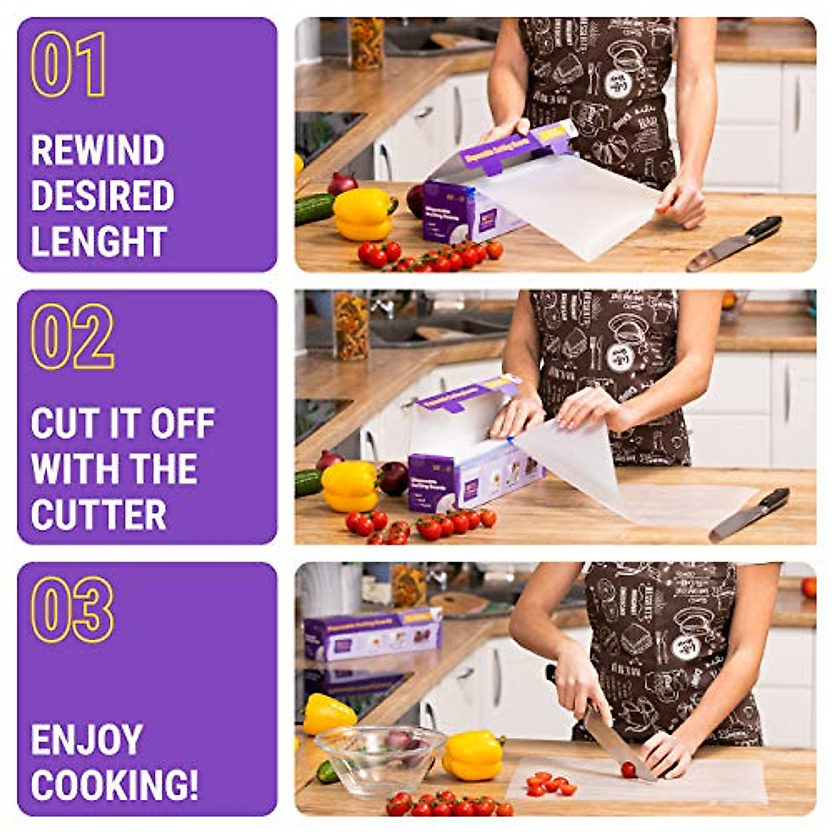 Disposable Plastic Cutting Board Sheets for BBQ & Camping – Large Flexible Chopping Boards – Cutting Mats for Kitchen and Outdoor 32'