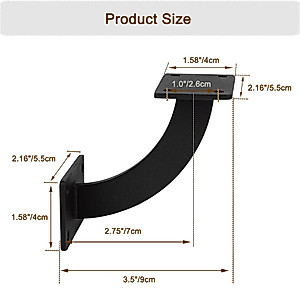 Wpbhk 3 Pcs Heavy Duty Handrail Bracket Hand Rail Bracket Wall Mount Support Hardware Brackets for Staircase Stair Railing Brackets