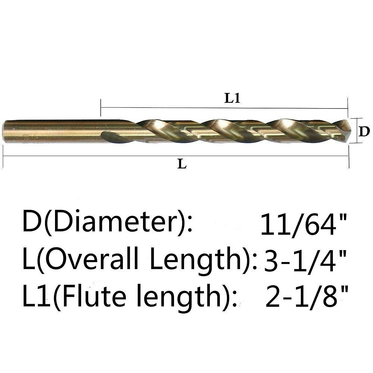 20pcs, 11/64", Cobalt Twist Drill Bits