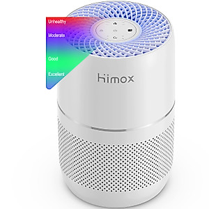 HIMOX Air Purifiers for Home Large Room Covers 1,086 Sq Ft with Air Quality Light, Fragrance Sponge, H13 HEPA Filter, 22 dB, Removes 99.99% of Pet Dander, Odors, Hair, Allergens, Smoke, Dust, Pollen
