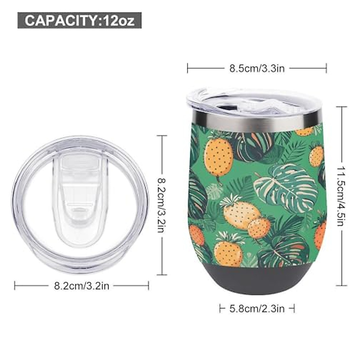 OPTKSNCU 304 Stainless Steel Insulated Cup with Lid, Tropical Scent Print Durable, And Easy to Clean – Ideal for Home, Office, And Gift Giving
