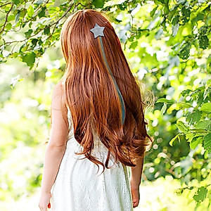 Little World Hair Clips for Girls, 6 Pcs Rainbow Hair Extensions, Unicorn Hair Clips for Girls Toddler Kids Ponytails, Hand-made Cute Glitter Hair Accessories