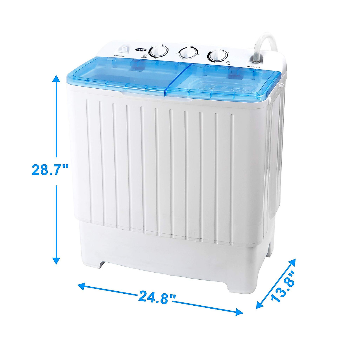 Nouva 17.6lbs Portable Washing Machine, Mini Compact 2 In 1 Twin Tub Washer and Spin Dryer with Timer Control for Apartments, RVs, Camping, Dorms