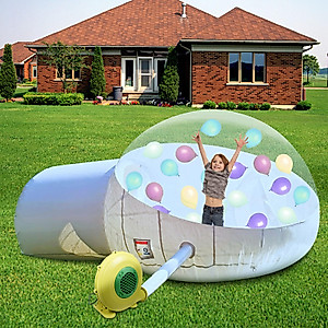 CNCEST Inflatable Bubble House, 13ft Dia. Waterproof Luxurious Transparent Outdoor Dome Double Tunnel Inflatable Bubble Tent with Blower for Camping, Music Festival, Stargazing