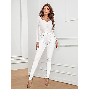 Hybrid & Company Super Comfy Stretch Women 5 Pocket Jeans P28868SK White 5