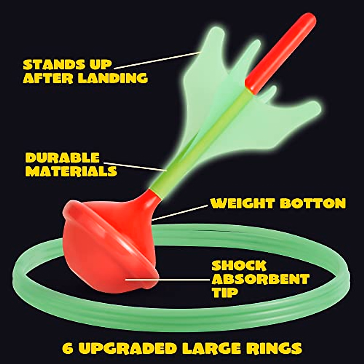 JOYIN Lawn Darts Game Set for Kids and Adults - Glow in The Dark Outdoor Games Lawn Games for Adults and Family, Soft Tip Lawn Darts Set for Kids Camping Games, Outside Yard Games