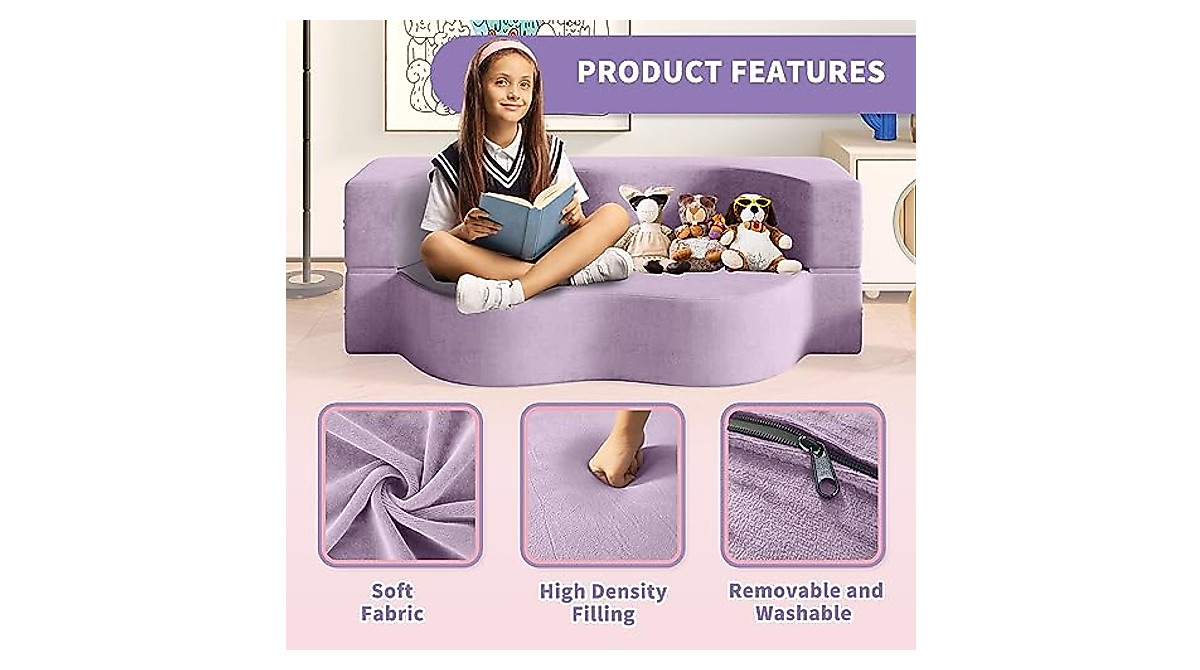 DEYGIA Kids Couch - 3 in 1 Toddler Sofa Bed