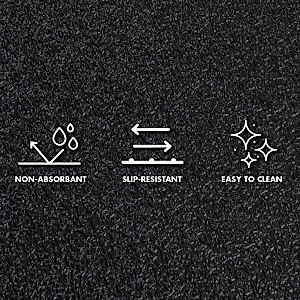 Exercise Equipment Mat for Under Treadmill, Stationary Bike, Rowing Machine, Elliptical, Fitness Equipment, Home Gym Floor Protection, 30" x 78", Black