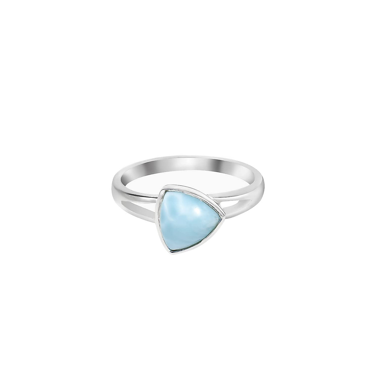 YoTreasure Natural Larimar Ring Solid 925 Sterling Silver Jewelry Gifts For Women