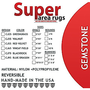 Super Area Rugs Gemstone Made in USA Braided Rug Colorful Kitchen Living Room Carpet, Bronze 4' X 4'