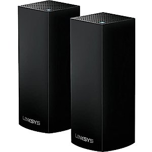 Linksys Velop Intelligent Mesh WiFi System, Tri-Band, 2-Pack Black (AC2200) (Renewed)