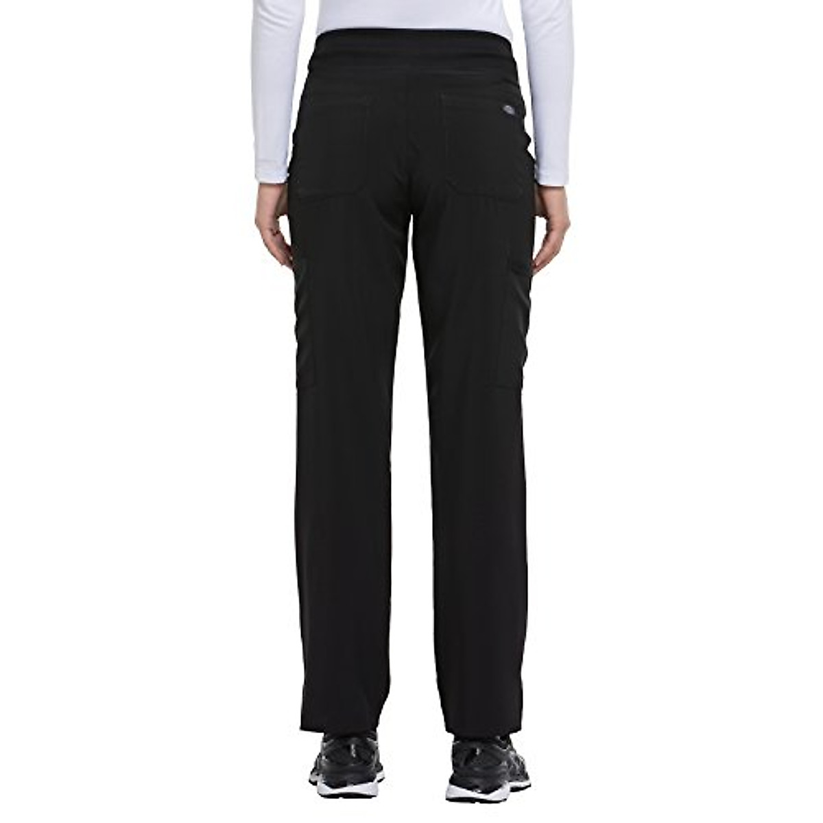 EDS Essentials Scrubs for Women, Yoga-Inspired Pull-On Pant with Four-Way Stretch and Moisture Wicking DK005, M, Black