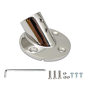 LeapMars Broom Handle Bracket,Multiple Mounting Options Broom Handle Threaded End,316 Stainless Steel Material Metal Brackets,Broom Head Bracket for 0.86/0.98in Wooden Handle (22MM/0.86IN)