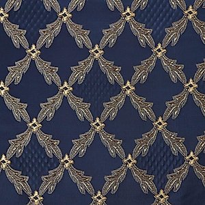 57" Wide Diamond Drapery Upholstery Jacquard Fabric Navy Blue Color by The Yard