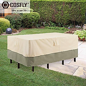COSFLY Patio Furniture Covers Waterproof for Table and Chairs, Outdoor Table Cover Rectangular - Fits up to 90 x 64 x 28 inches (L x W x H)