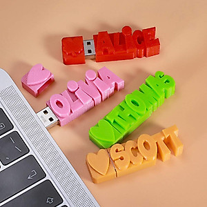 USB Flash Drive Personalized with 3D Print Name Words 16GB/32GB/64GB Customized Memory Stick