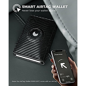 LORZOR Slim Airtag Wallet for Men, Bifold Leather Mens Wallets with Magnetic Closure, Smart Wallet RFID Blocking Pop Up Card Holder,Minimalist Wallet with Gift Box